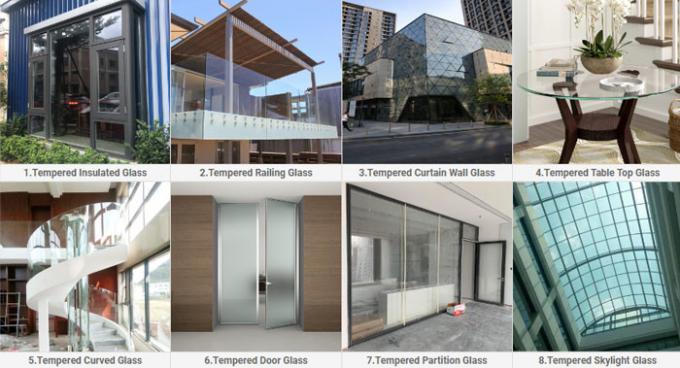 Customized 12mm Extra Clear Toughened Glass Balustrade Shapes